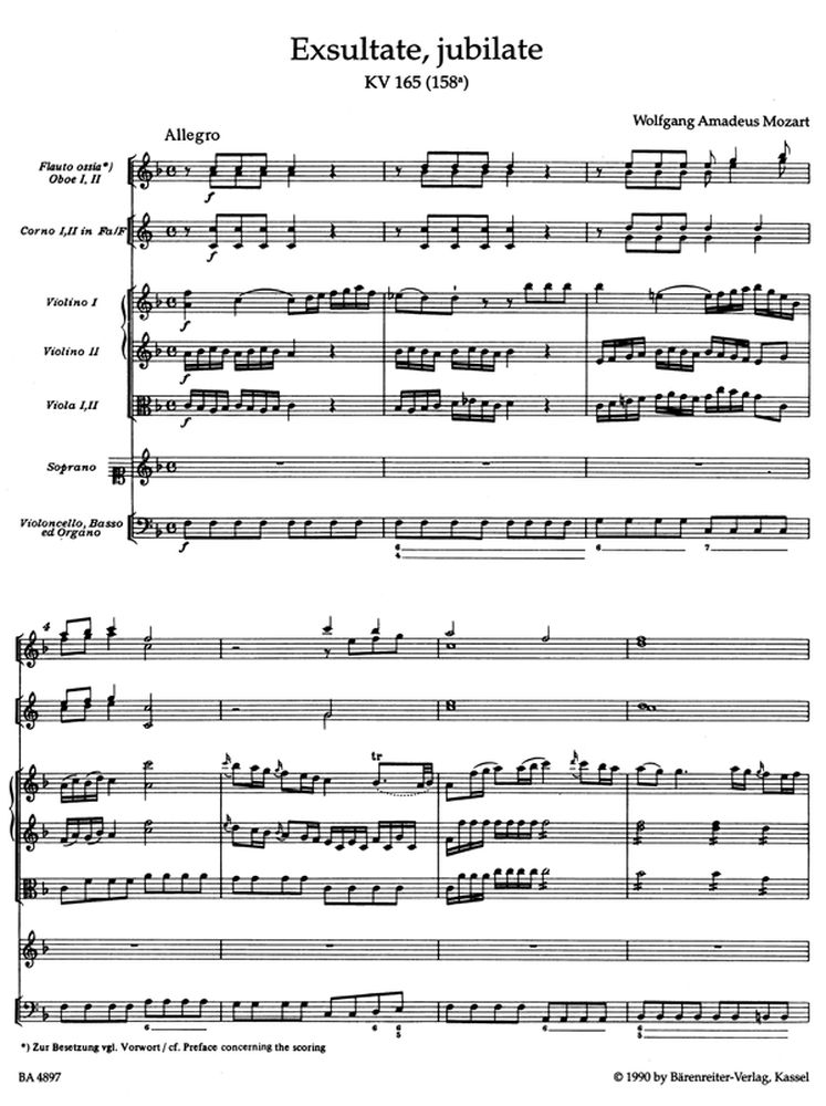 Sheet music: Mozart: Alleluia (from Exsultate, jubilate)