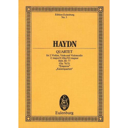 Free sheet music : Haydn, Joseph - Op. 76 n°3 ; Hob.III:77 - String Quartet in C major, No.3 ...